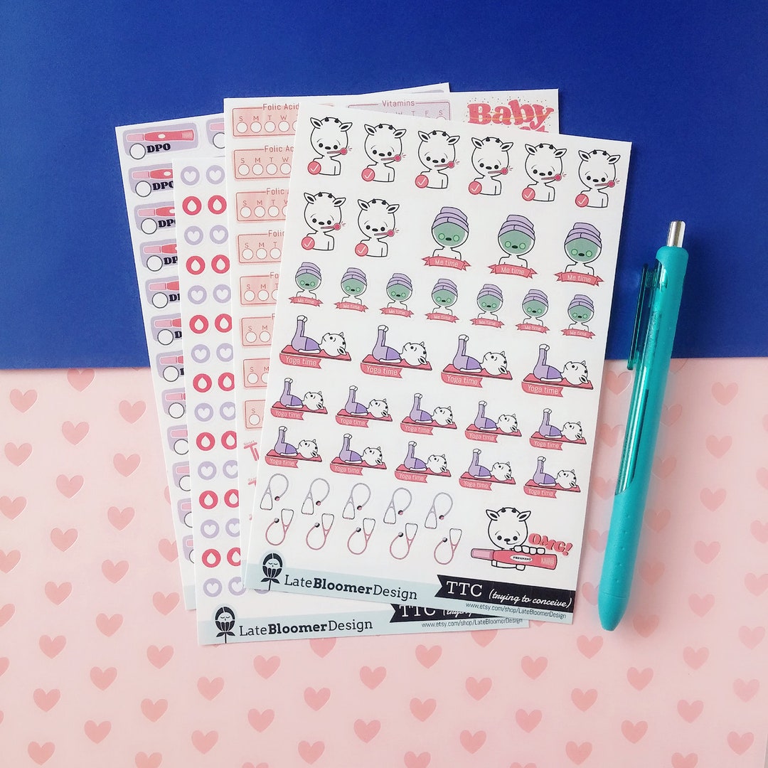 Trying to Conceive Sticker Kit, DPO Stickers, Vitamins Tracker, Period ...