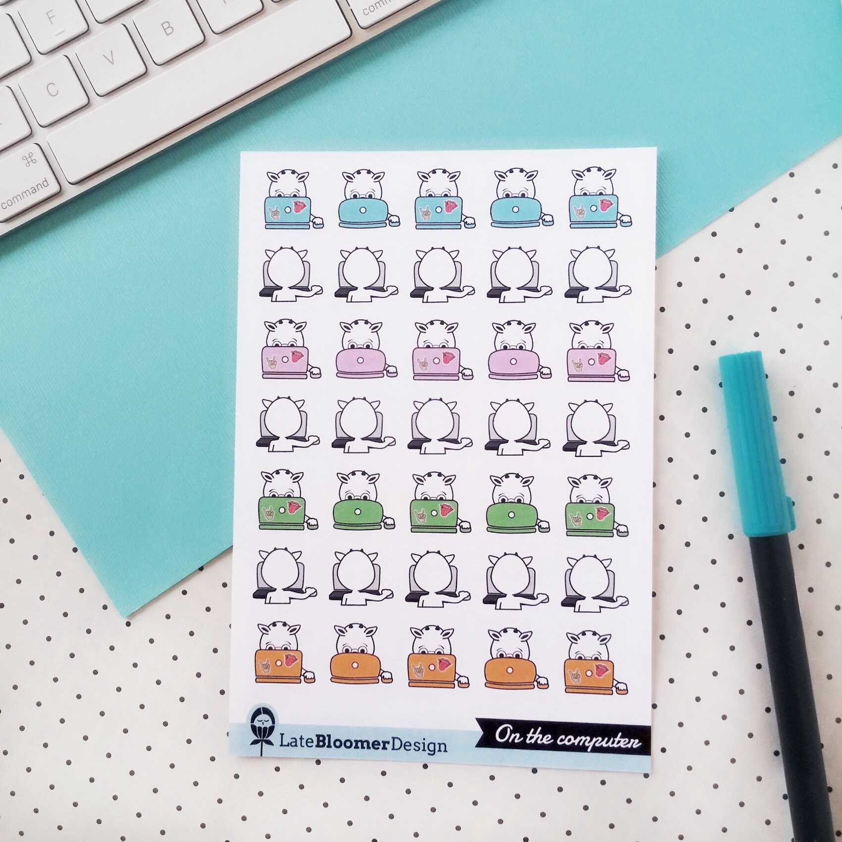 Working Dori Stickers/girl Boss Stickers/work on the Computer ...