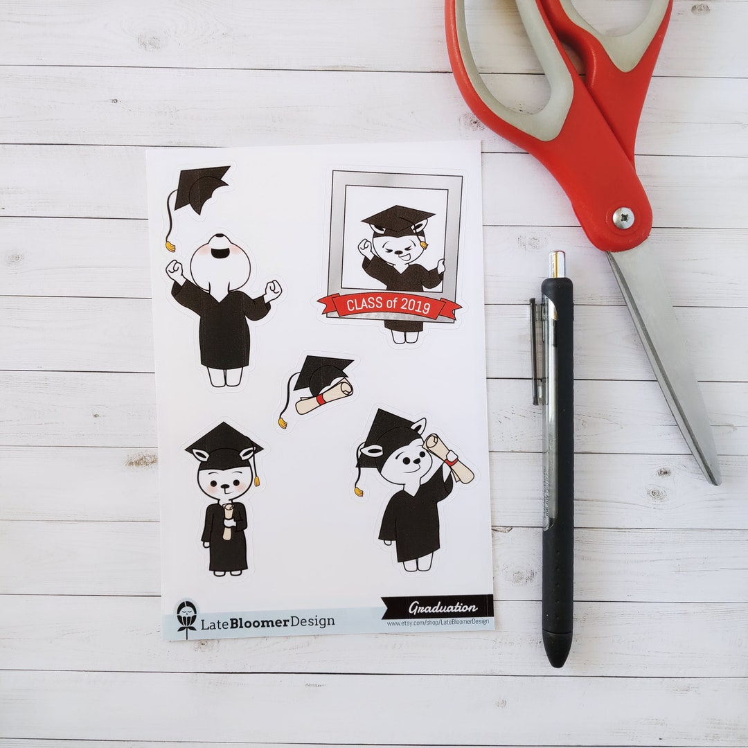 Graduation Sticker Sheet/graduation Gown/diploma Stickers/graduate ...