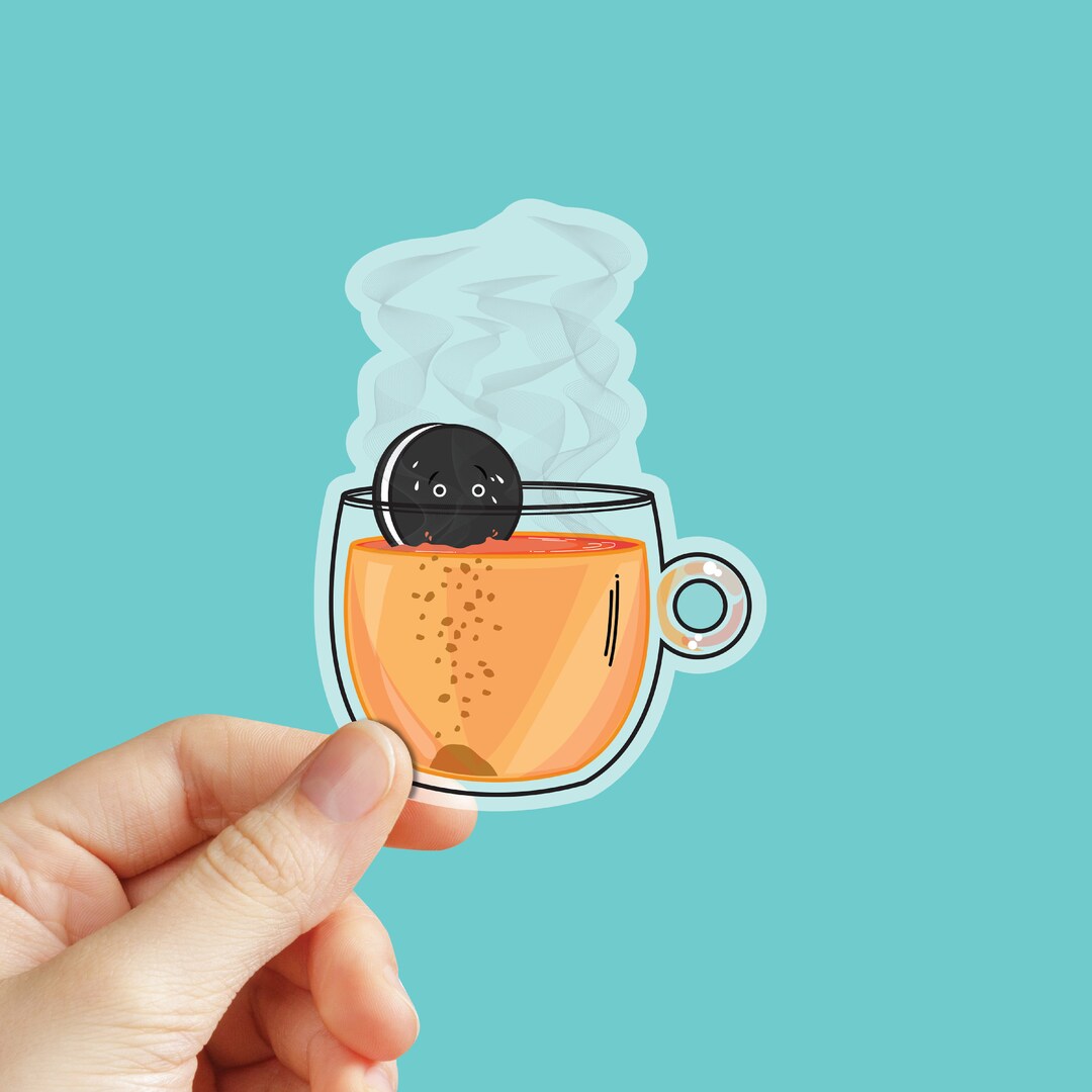 Oreo Keks in einer Teetasse, Teeaufkleber, Oreo die cut, lustiger ...