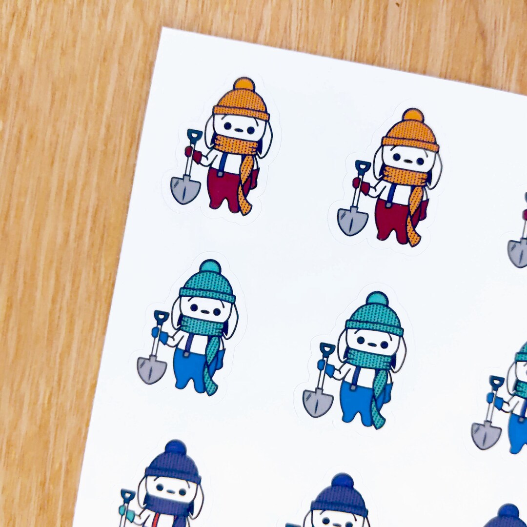 Snow Shoveling Sticker, Snow Day, Functional Stickers, Shovel, Snow ...