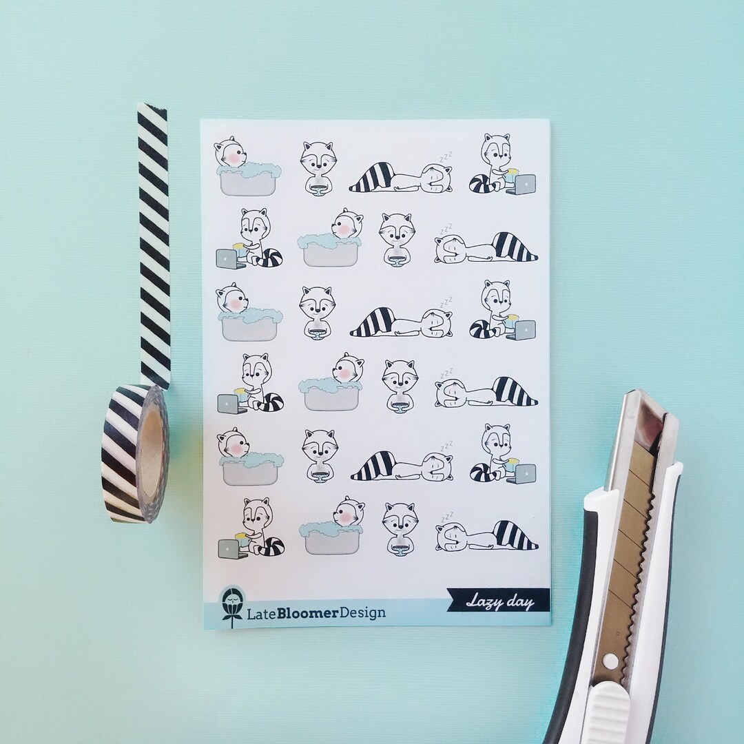 Lazy Day Stickers/planner Stickers/planning/cute Stickers/happy Planner ...
