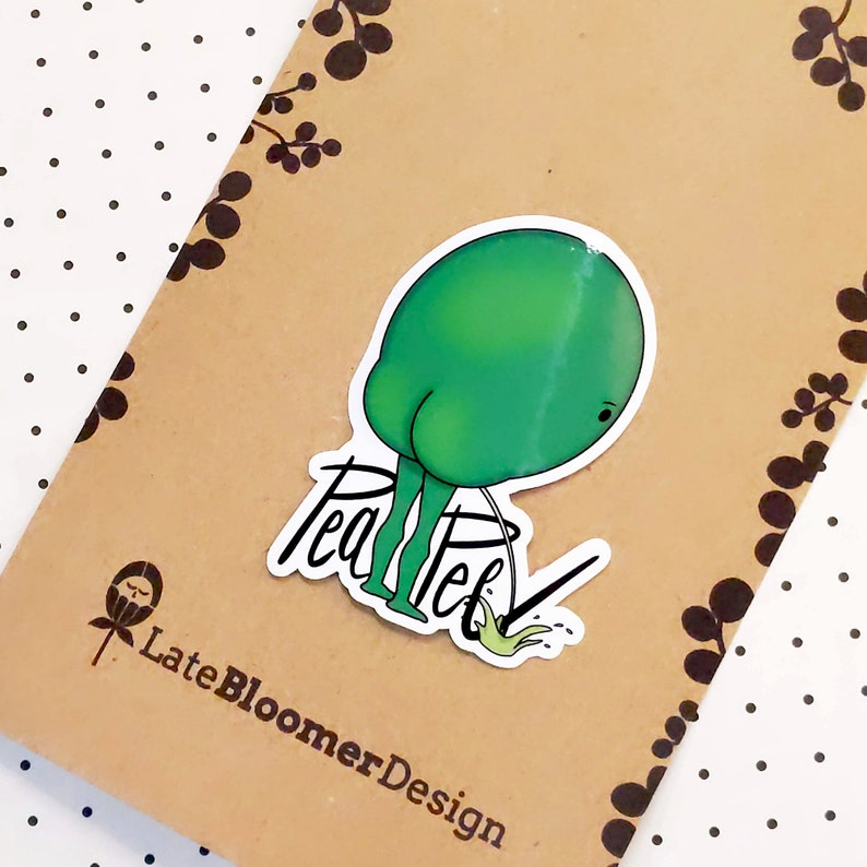 Pea Pee Sticker Funny Die Cut Pee Sticker Adult Sticker - Etsy