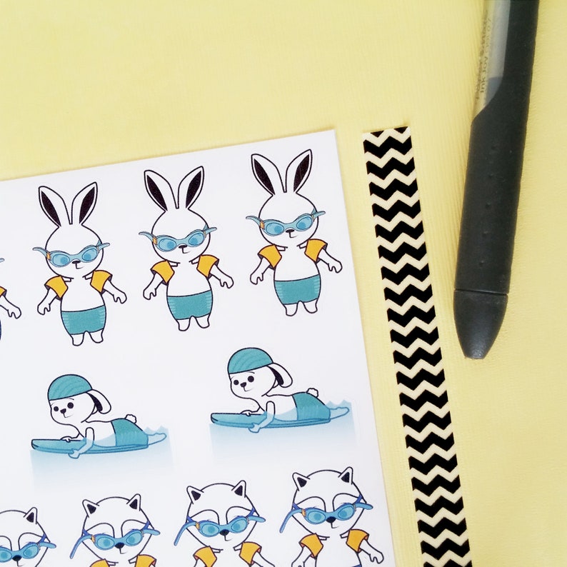 Swimming Lessons Stickers/swim Stickers/functional Stickers/happy ...