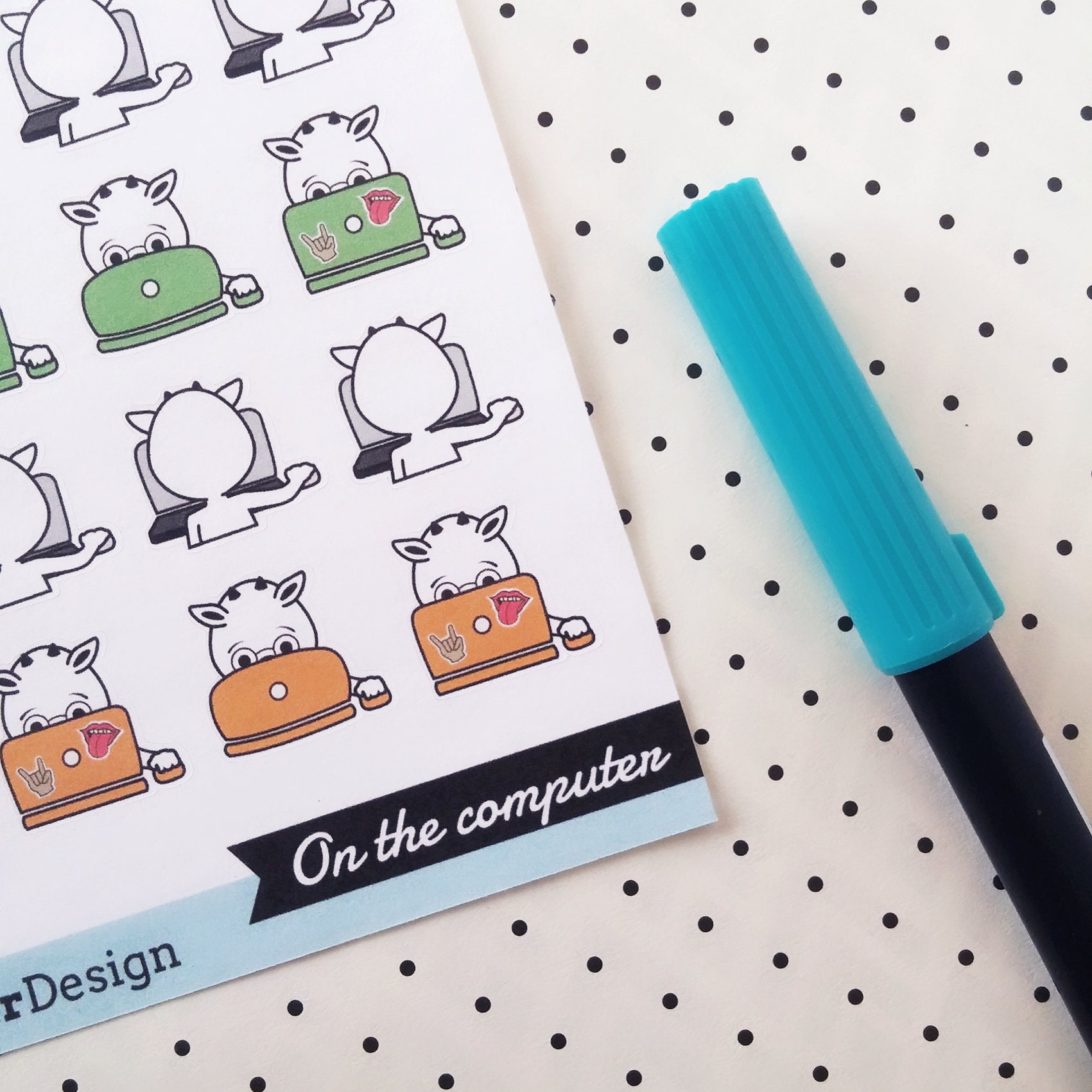 Working Dori Stickers/girl Boss Stickers/work on the Computer ...