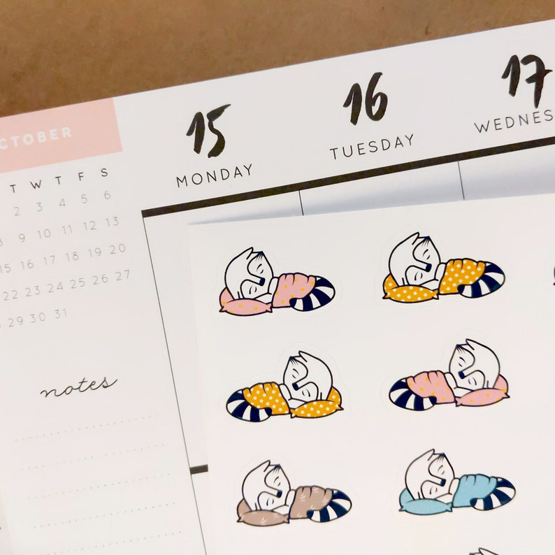 Nap Time Stickers Snuggle Bed Time Sleep Sticker Sheet - Etsy