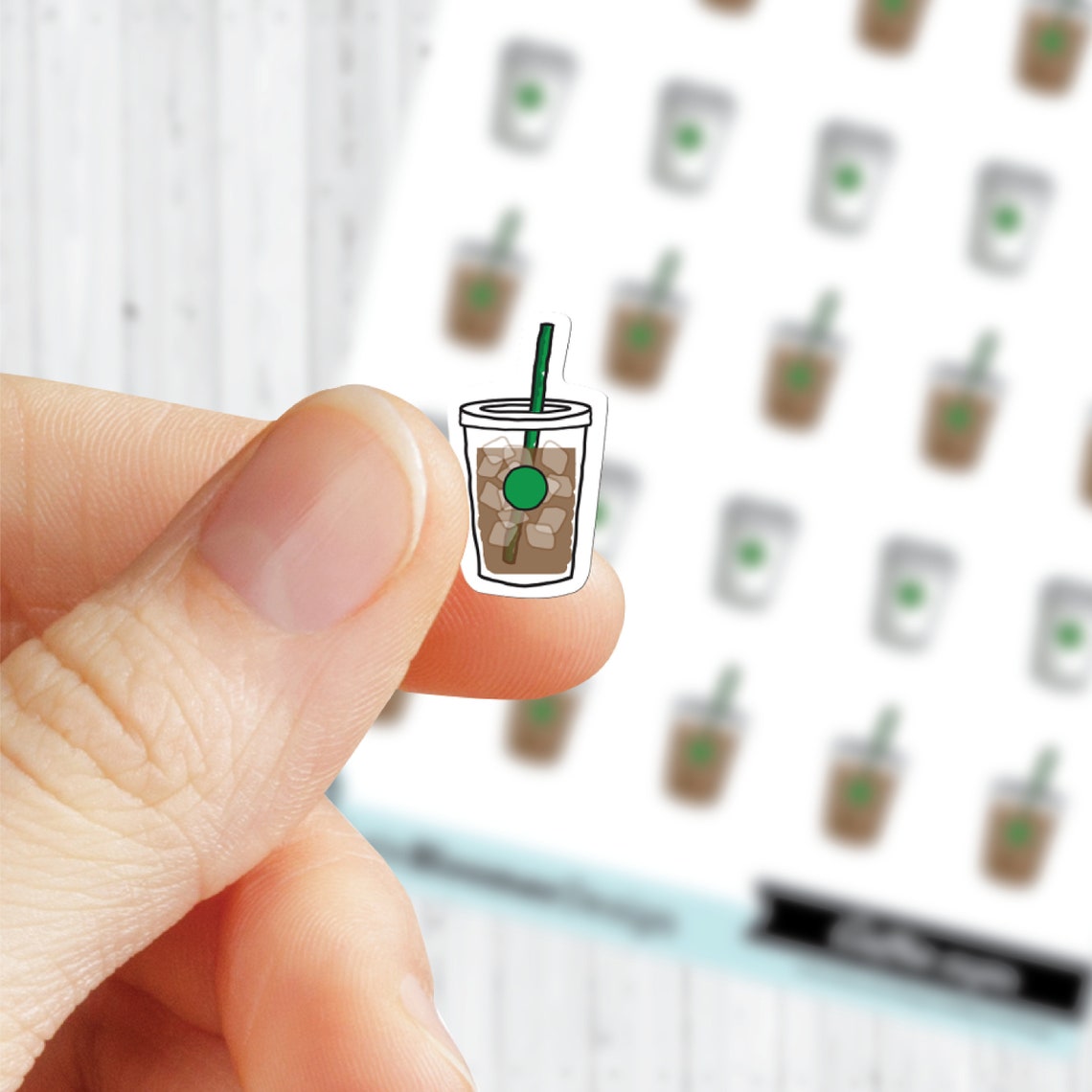 30 Mini Coffee Cups Iced Coffee Stickers Cold Brew Stickers - Etsy