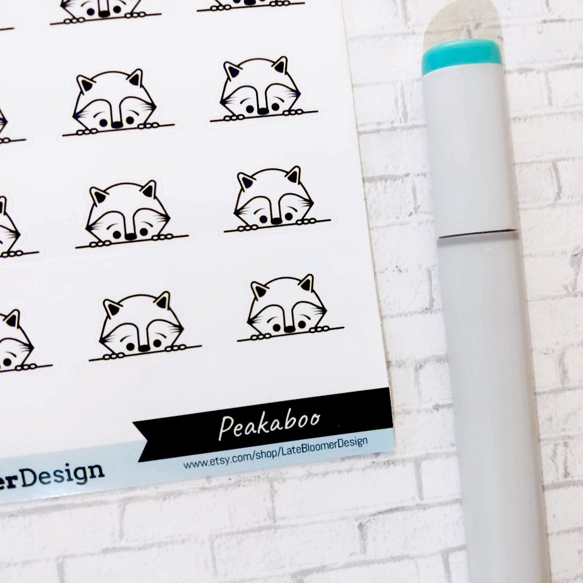 Peekaboo Stickers, Character Stickers, Cute Peeking Raccoon, Deco ...