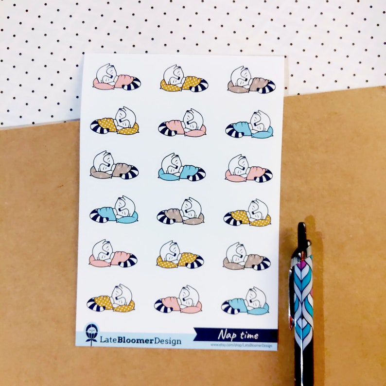 Nap Time Stickers Snuggle Bed Time Sleep Sticker Sheet - Etsy