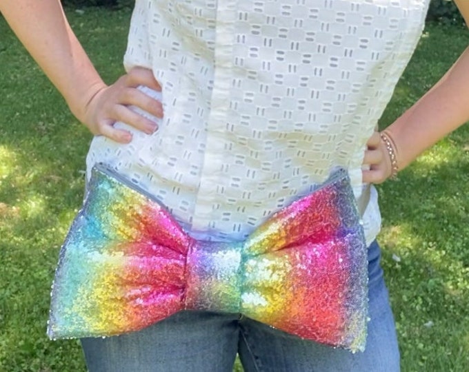 Bow Fanny Pack - Bright Rainbow Sequin - Etsy