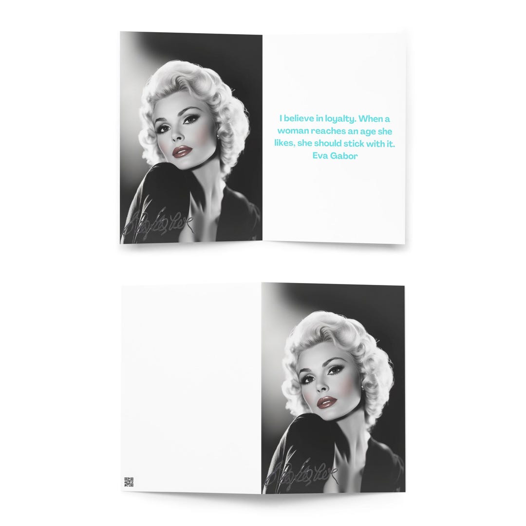 Eva Gabor 1959 Greeting Card - Etsy