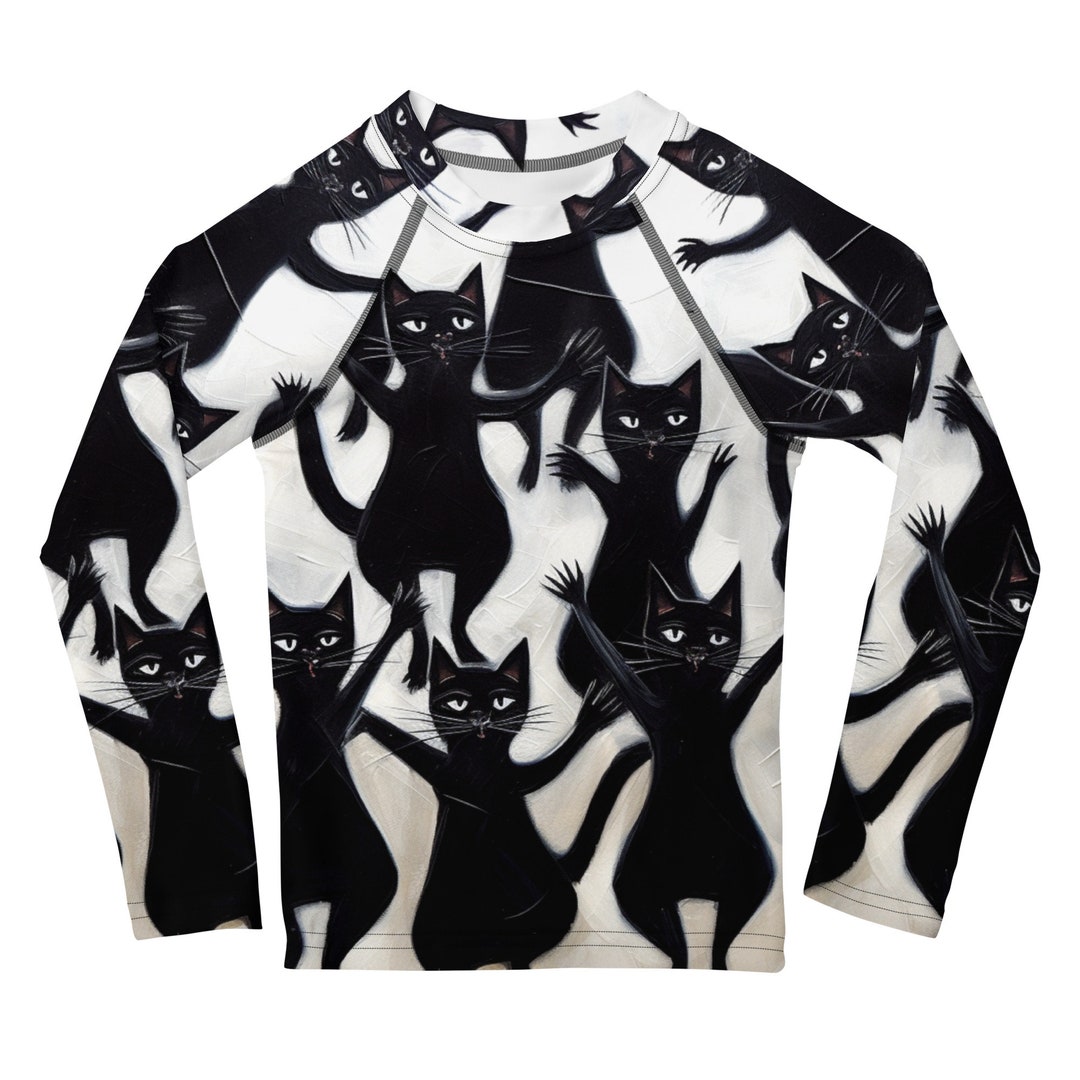 Jumping Black Cats Kids Rash Guard - Etsy