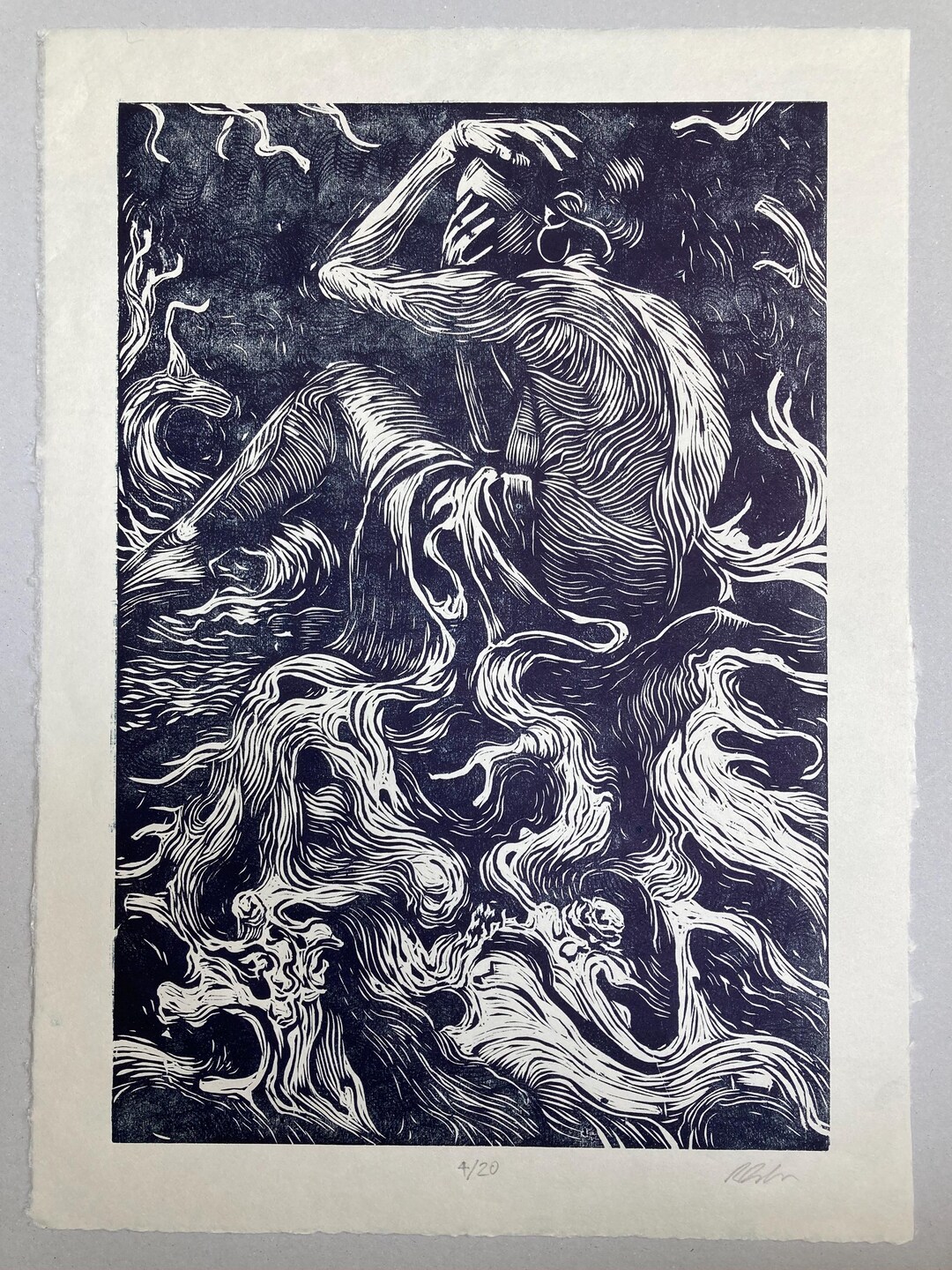 The Outsider - Woodcut Print - Etsy