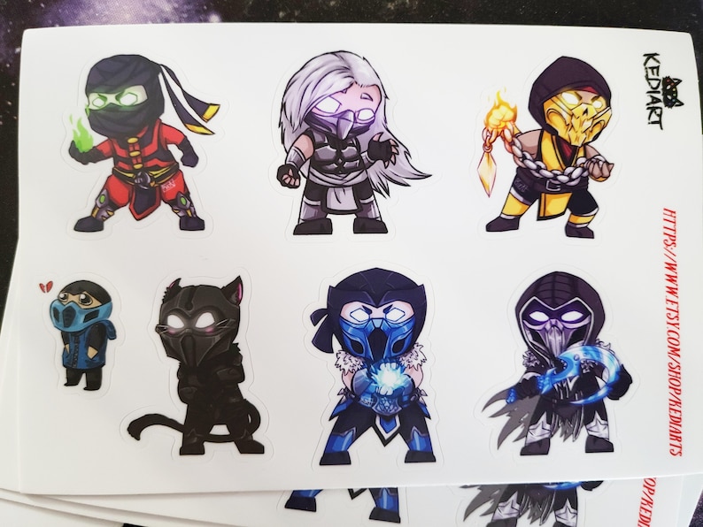 Mortal Kombat Chibi Sticker Sheet - Etsy