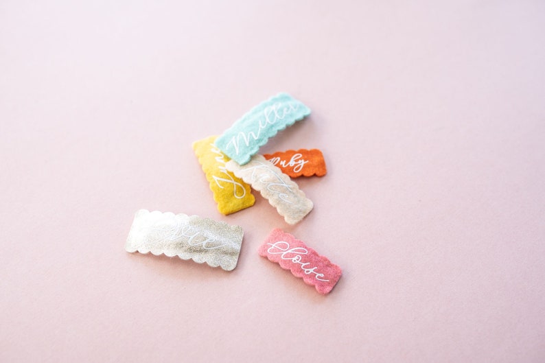 Personalized Snap Clips Name Clip Wool Snap Clip Name Snap - Etsy