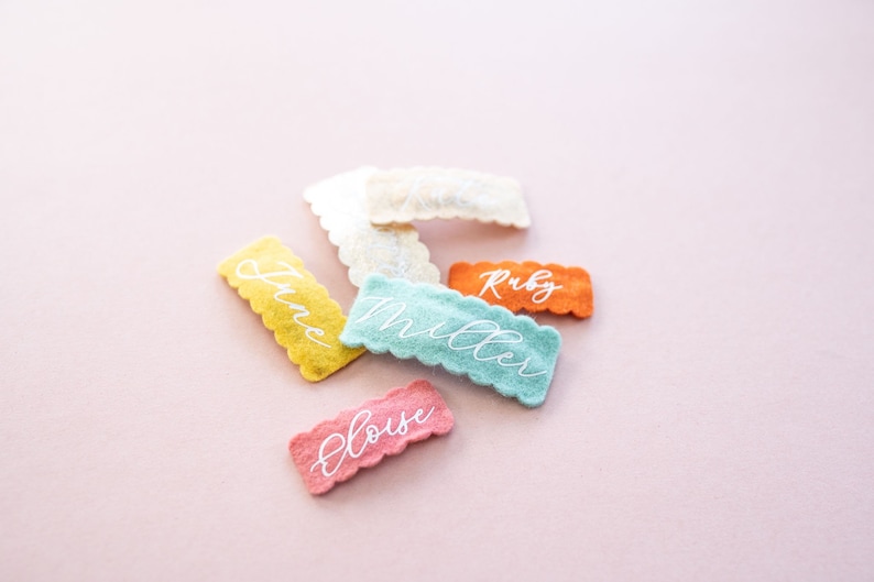 Personalized Snap Clips Name Clip Wool Snap Clip Name Snap - Etsy