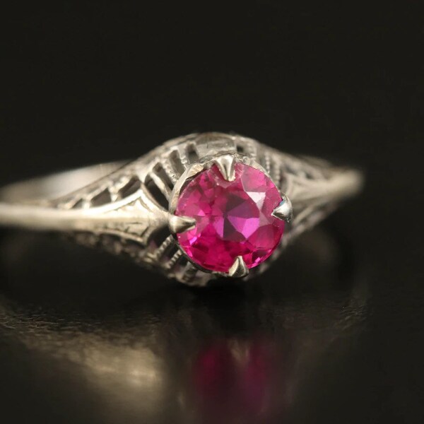 Art Deco Ruby Ring - Etsy