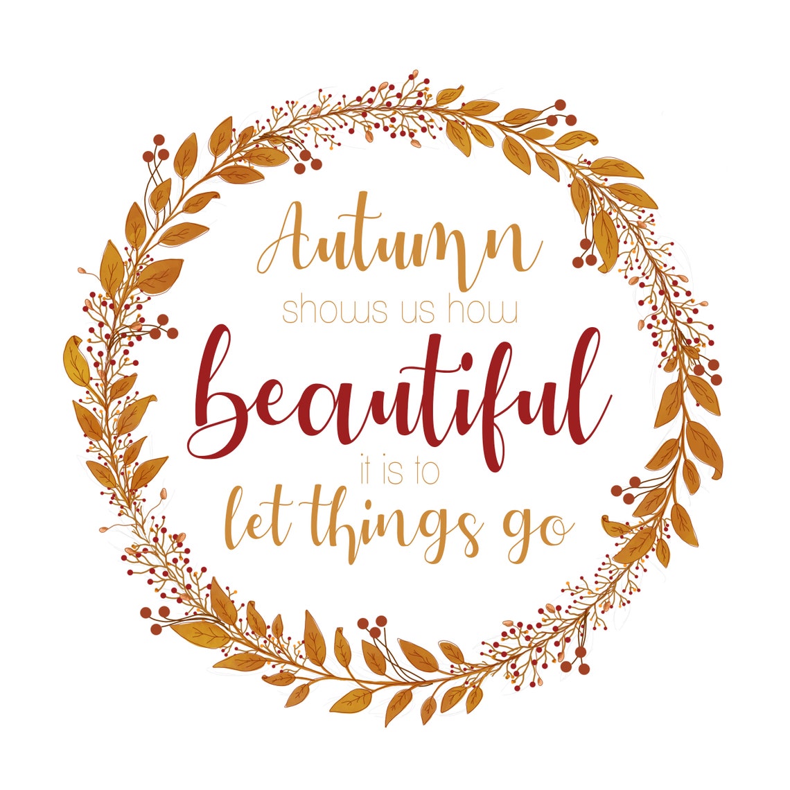 Fall Quotes PDF, PNG, Instant Download, Wreath Design - Etsy