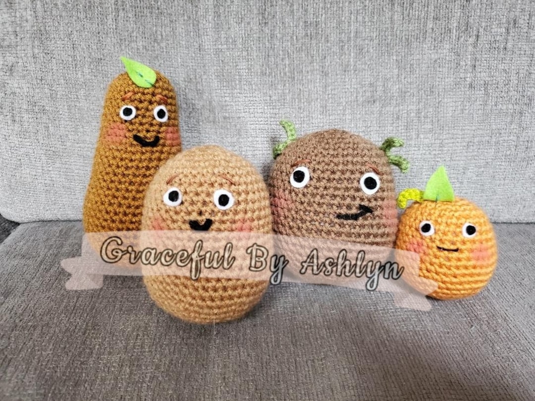 MADE TO ORDER Small Potatoes Tv Show Crochet Cartoon Plush Set of 4 - Etsy