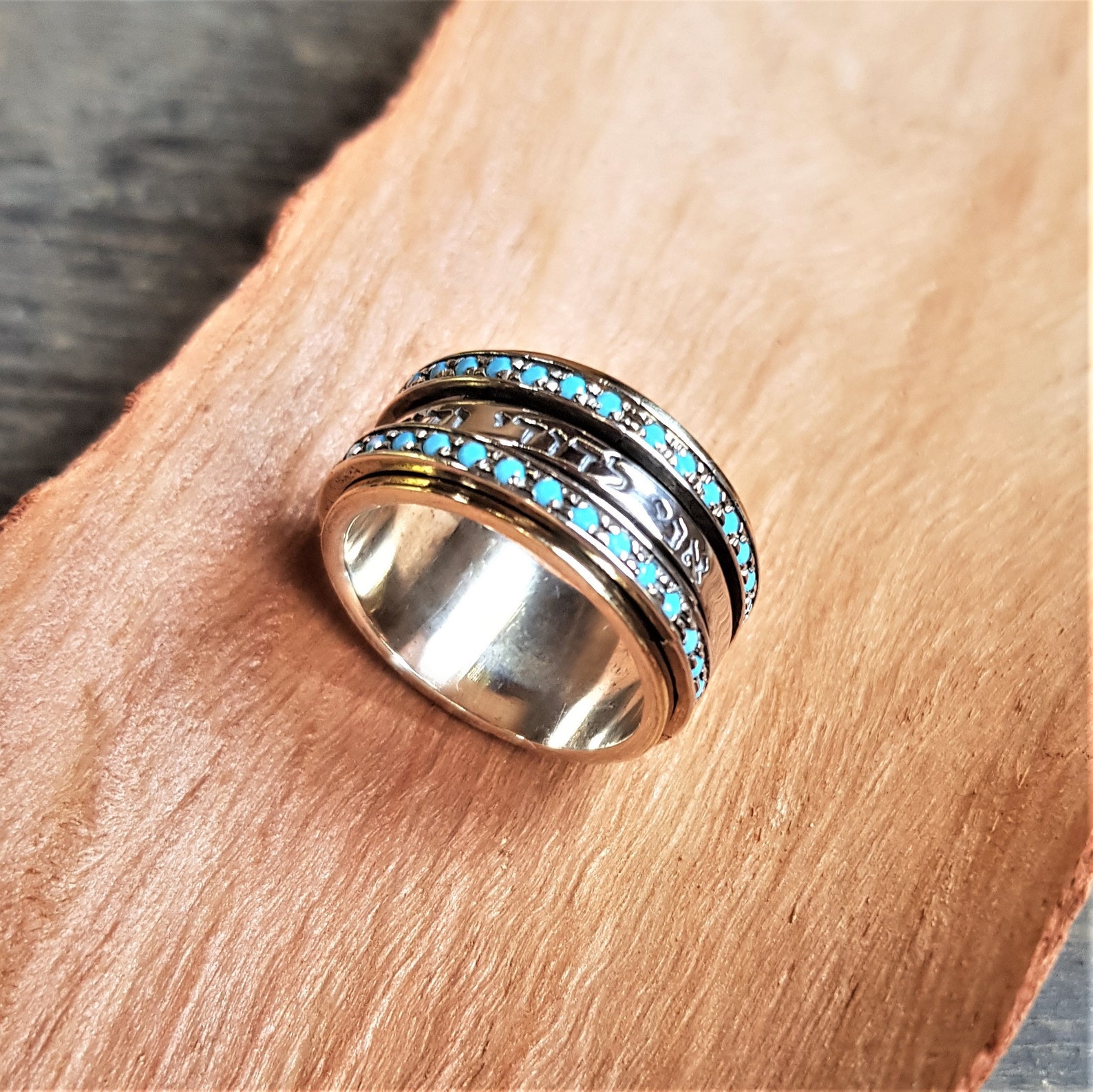 Jewish Blue Opal Stone 9k Gold Ring I Am My Beloved Ring - Etsy