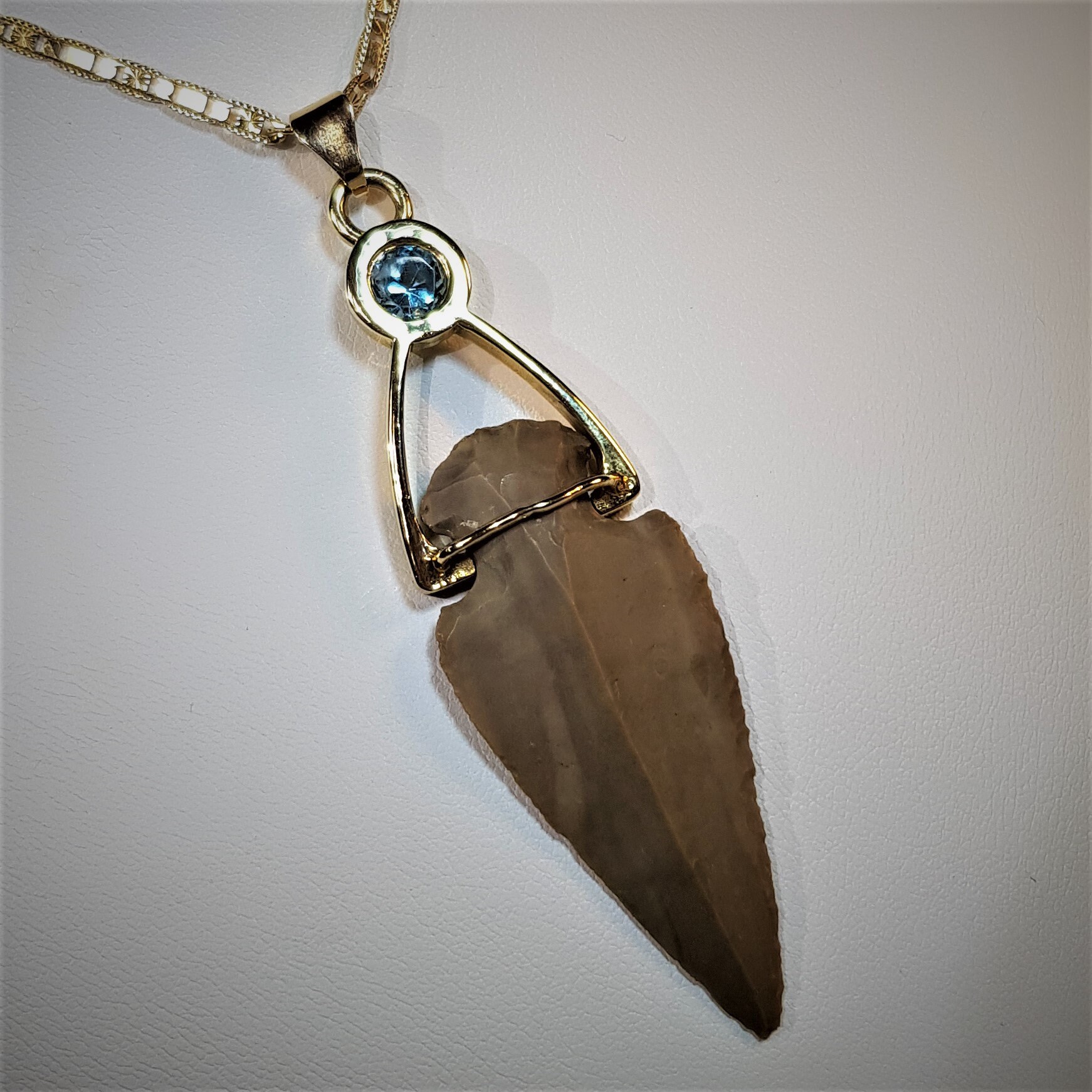 London Blue Topaz, Arrowhead Obsidian Necklace - Etsy