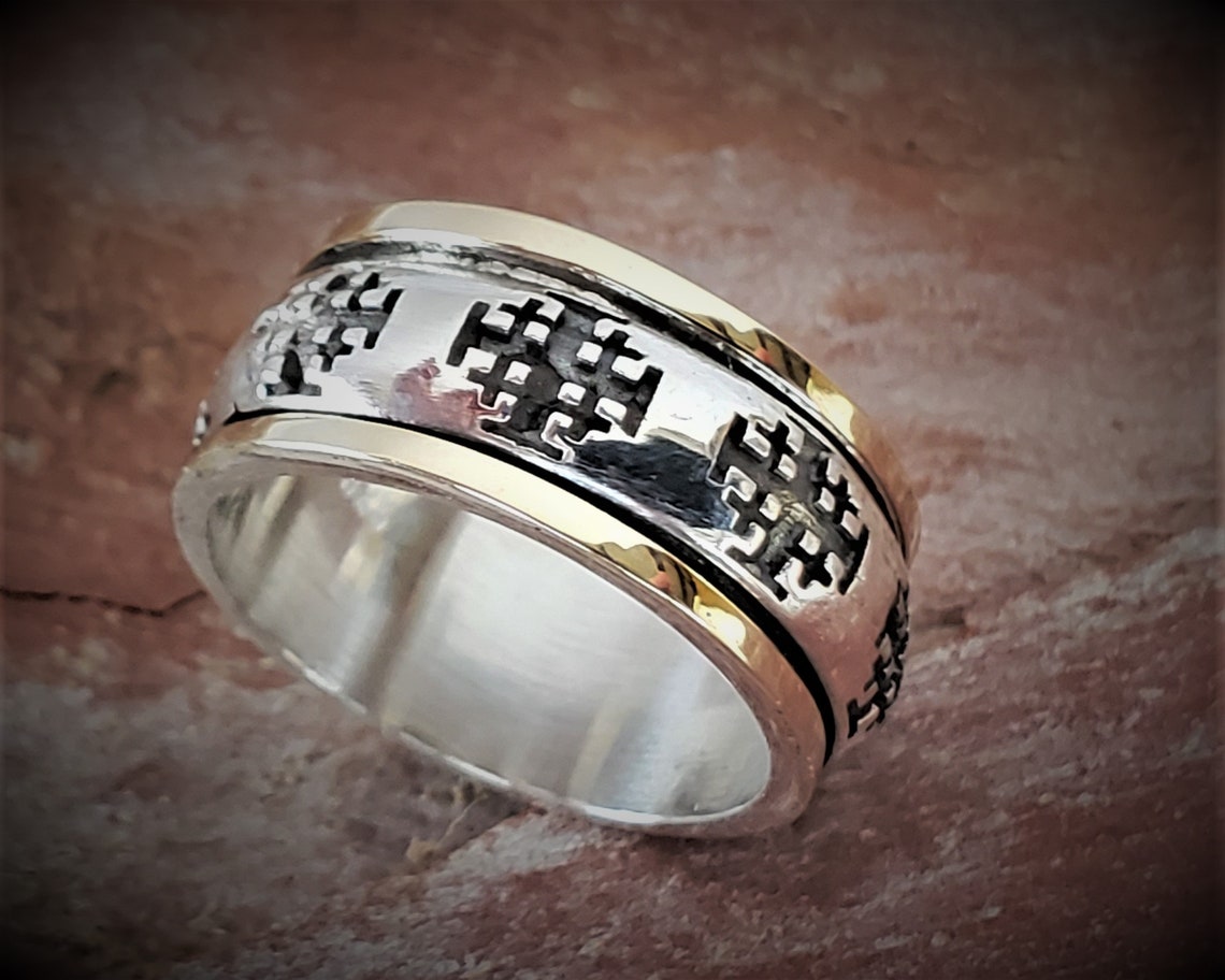 Cross Signet Ring Religious Jewelry Jerusalem Cross Ring | Etsy