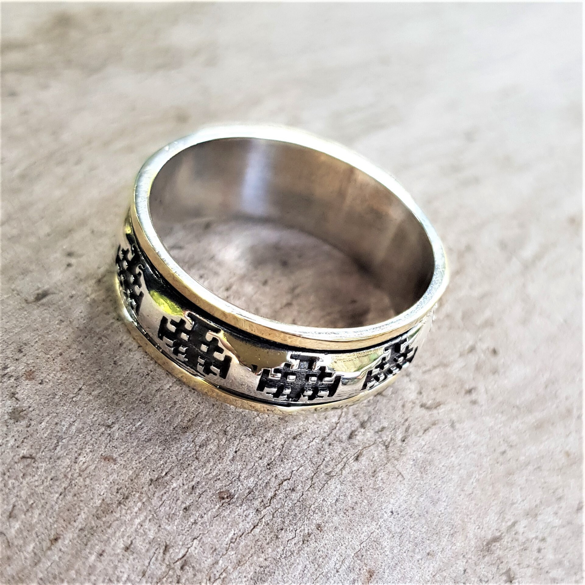 Cross Signet Ring Religious Jewelry Jerusalem Cross Ring | Etsy