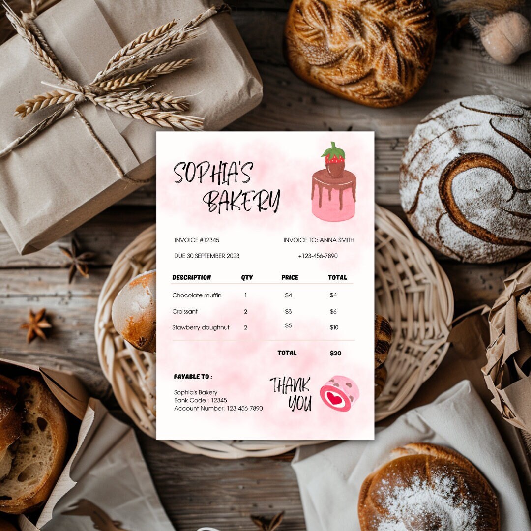 Cake Order Form, Bakery Invoice, Bakery Order Form, Order Form, Invoice ...