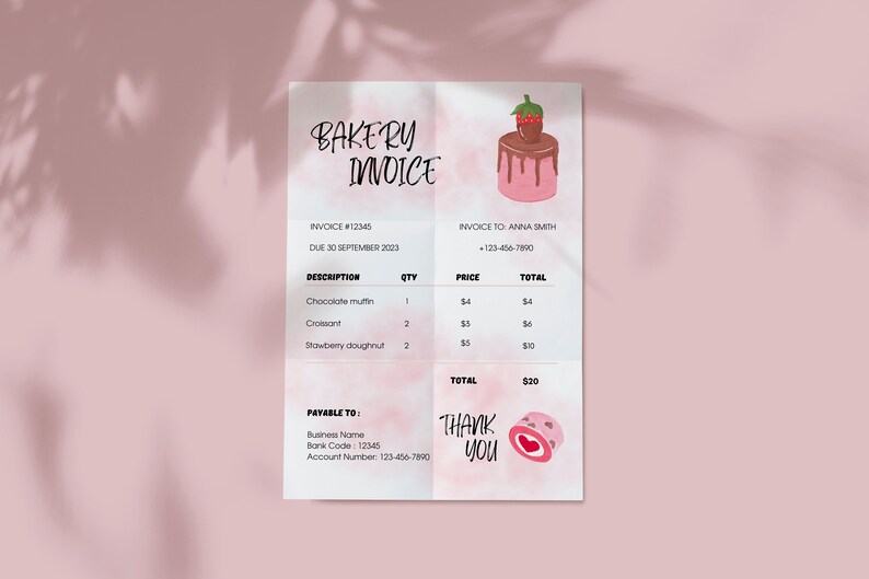 Cake Order Form, Bakery Invoice, Bakery Order Form, Order Form, Invoice ...