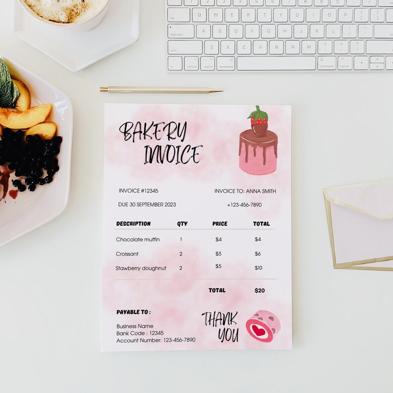 Cake Order Form, Bakery Invoice, Bakery Order Form, Order Form, Invoice ...