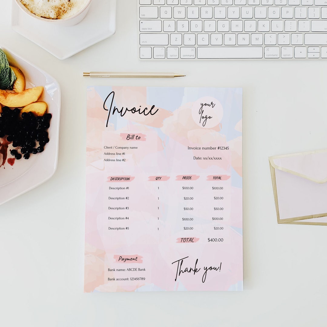 Invoice Template Printable Invoice Canva Invoice Template - Etsy Portugal