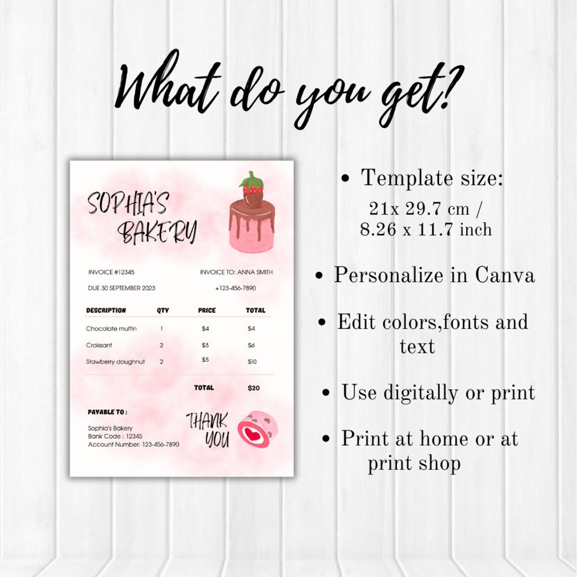 Cake Order Form, Bakery Invoice, Bakery Order Form, Order Form, Invoice ...