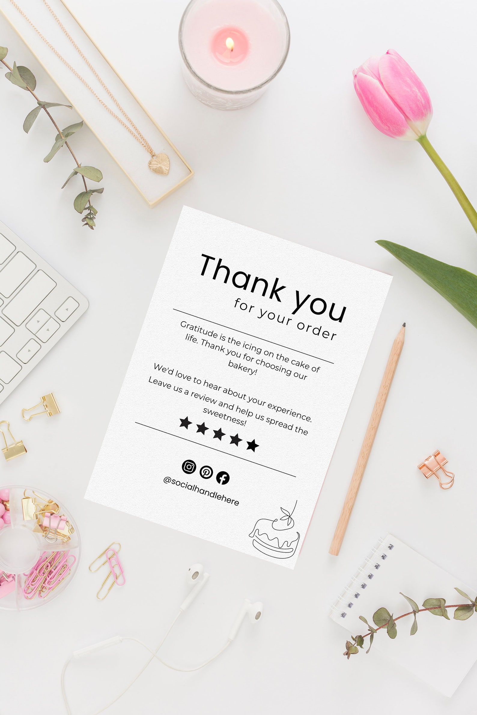 Cake Care Card, Thank You Business Card, Cake Instructions, Cake ...