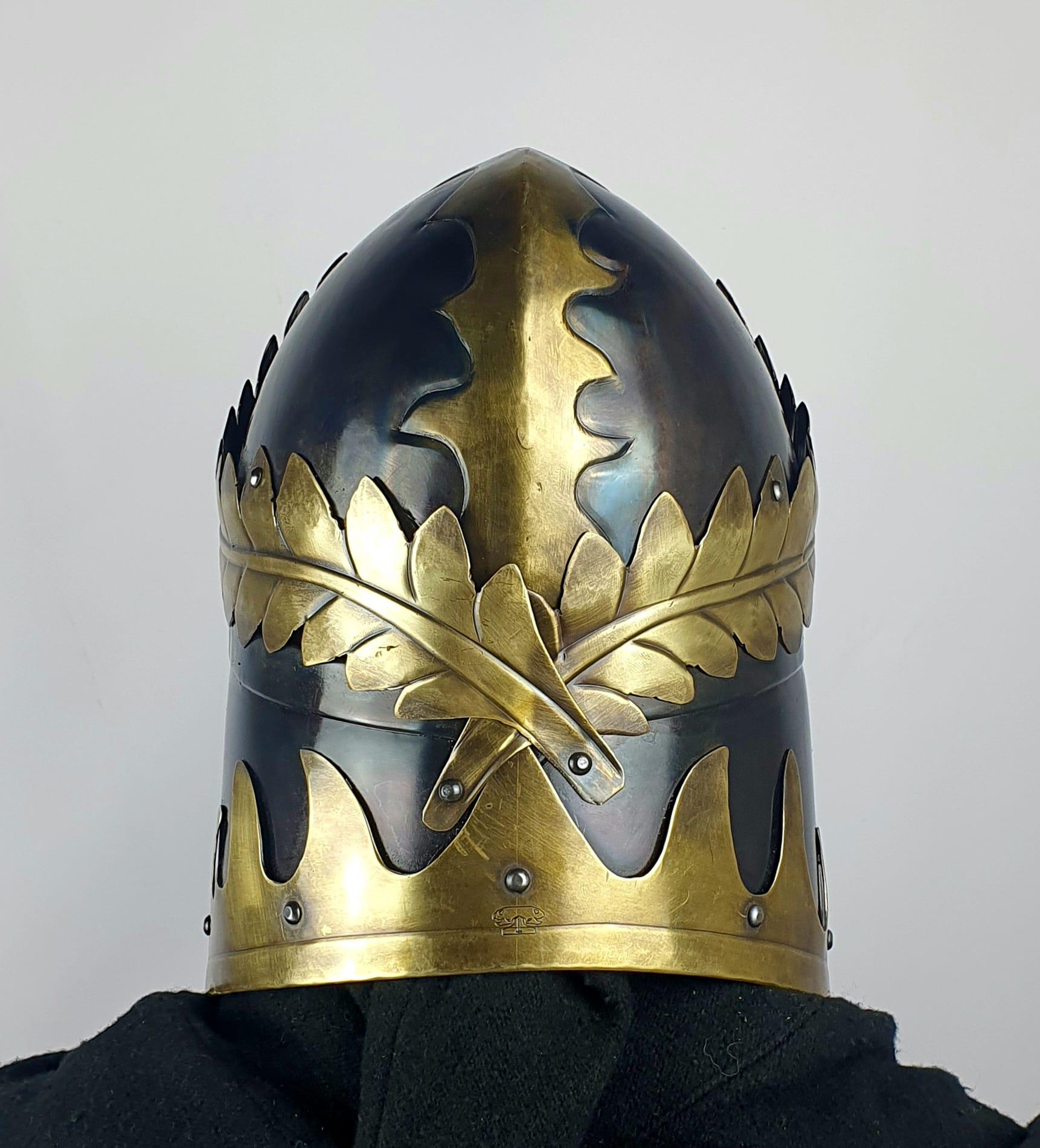 Helmet Skull Brass With Laurel Wreath - for Full Plate - Larp, Middle ...