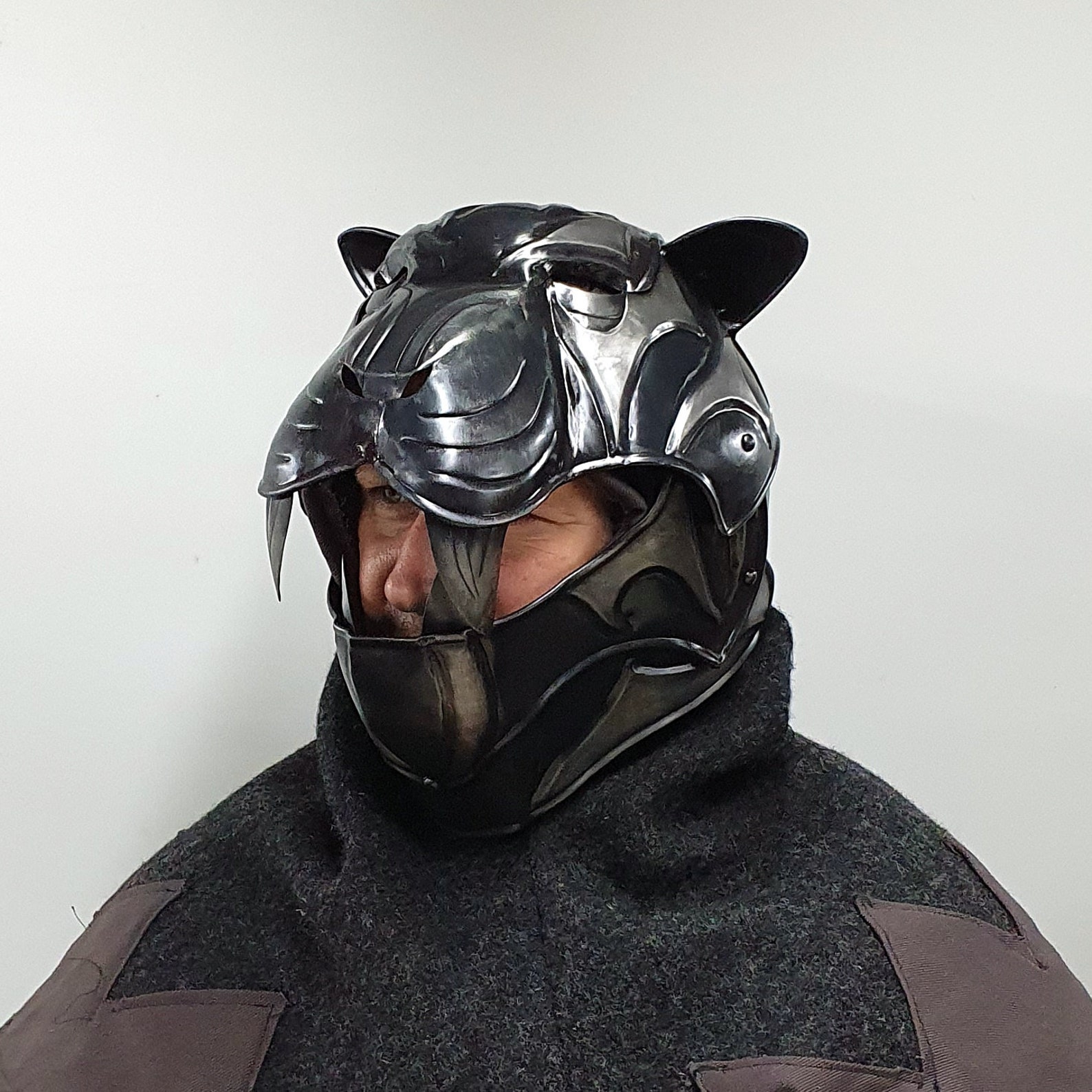 Helmet Tiger Armor Metal Larp Medieval Cosplay Knight - Etsy