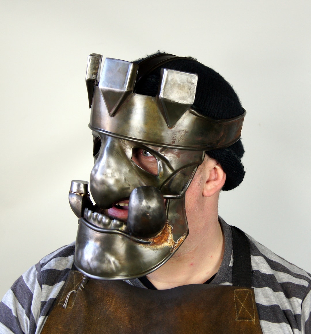 Troll or Ogre Mask Made of Steel Armor Metal Fantasy Larp Cosplay ...