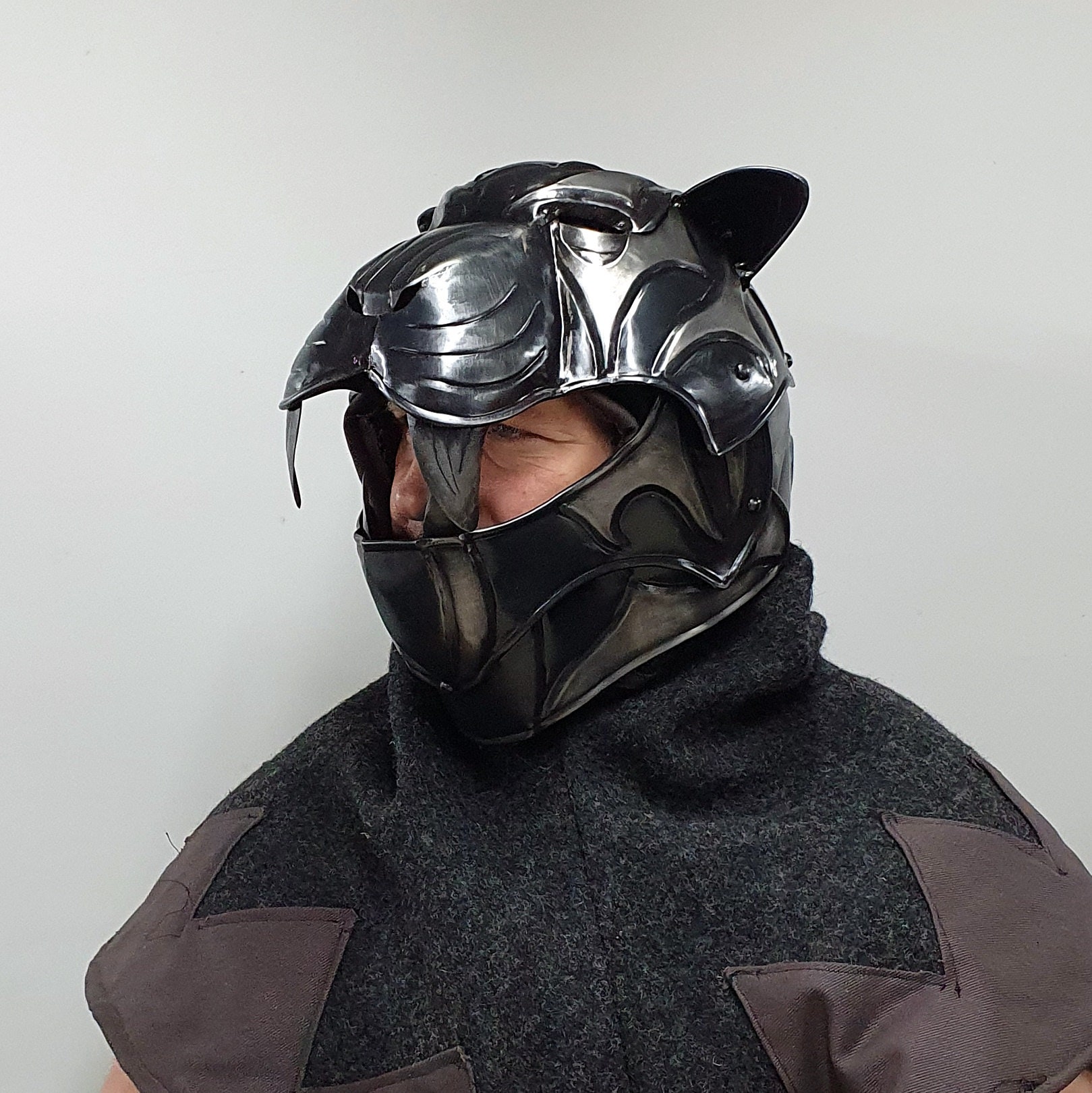 Helmet Tiger - Armor Metal Larp Medieval Cosplay Knight Theater Film ...
