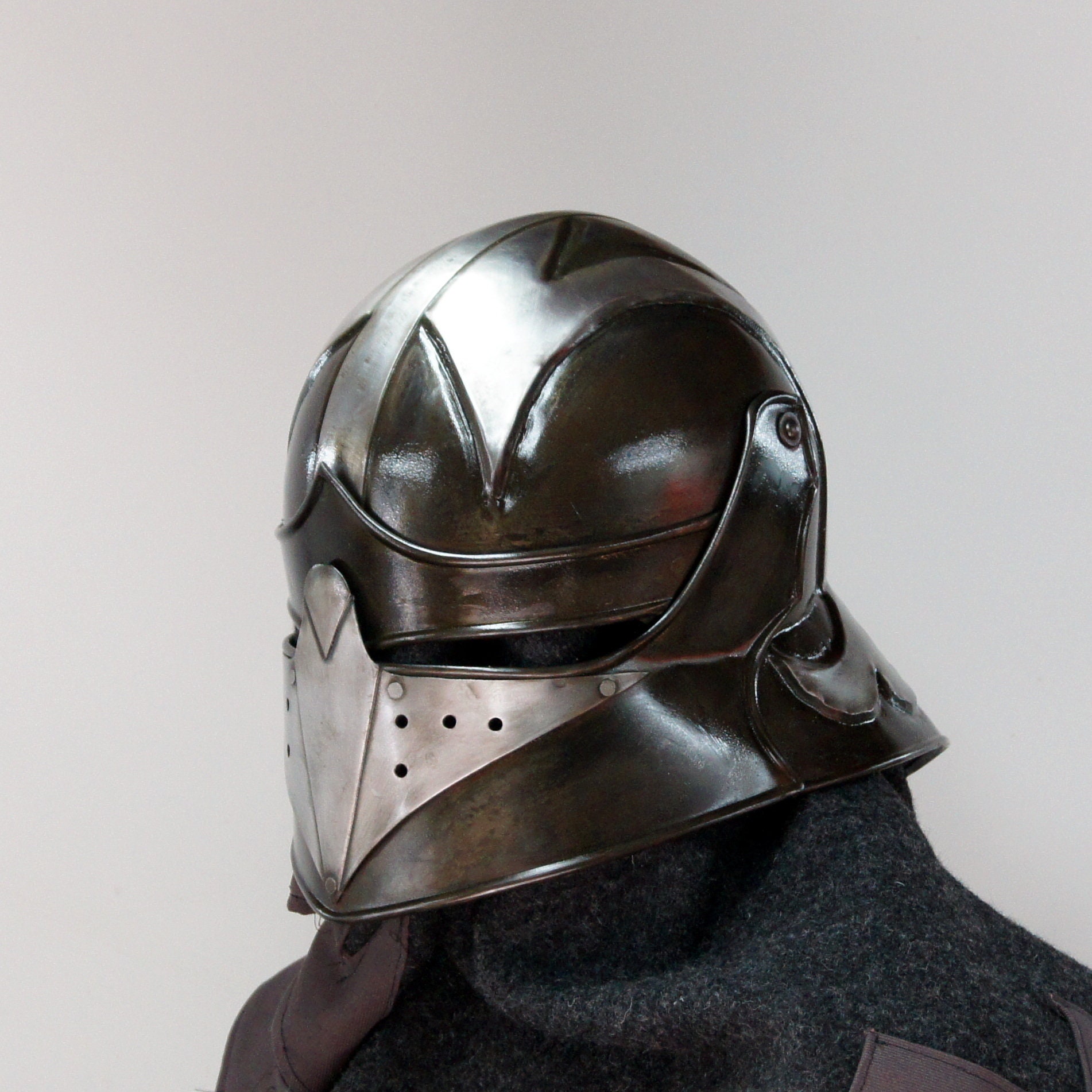 Helmet bounty Hunter Schaller Armor Metal Larp - Etsy