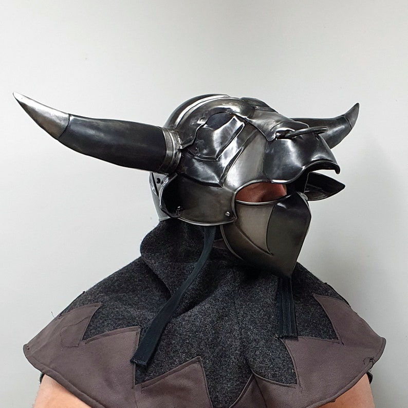 Helmet Bull Armor Metal Larp Medieval Cosplay Knight Theater | Etsy