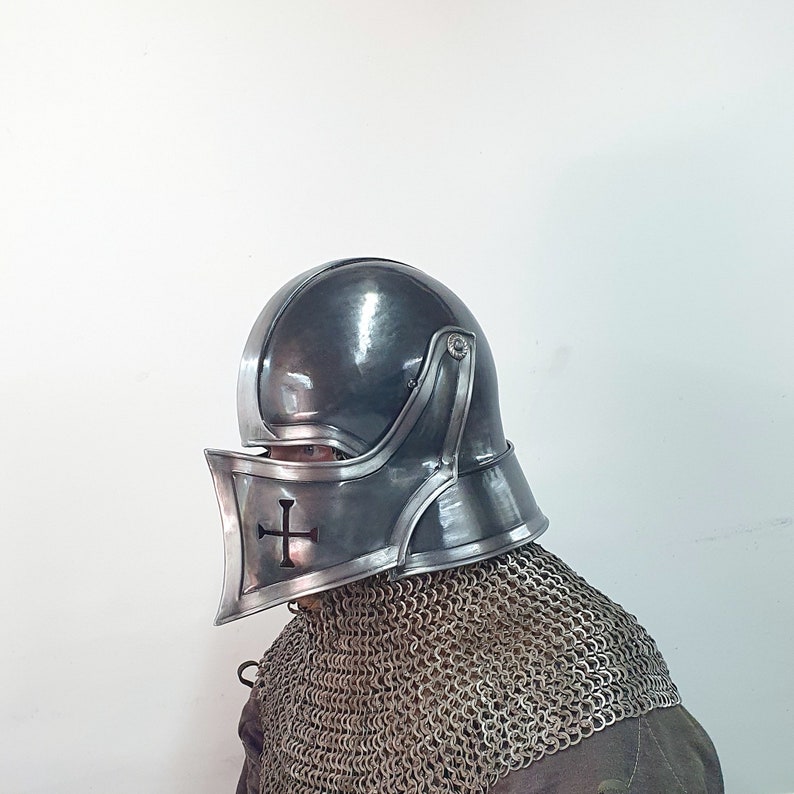 Visor Helmet Metal Larp Medieval Cosplay Knight Theater Film - Etsy