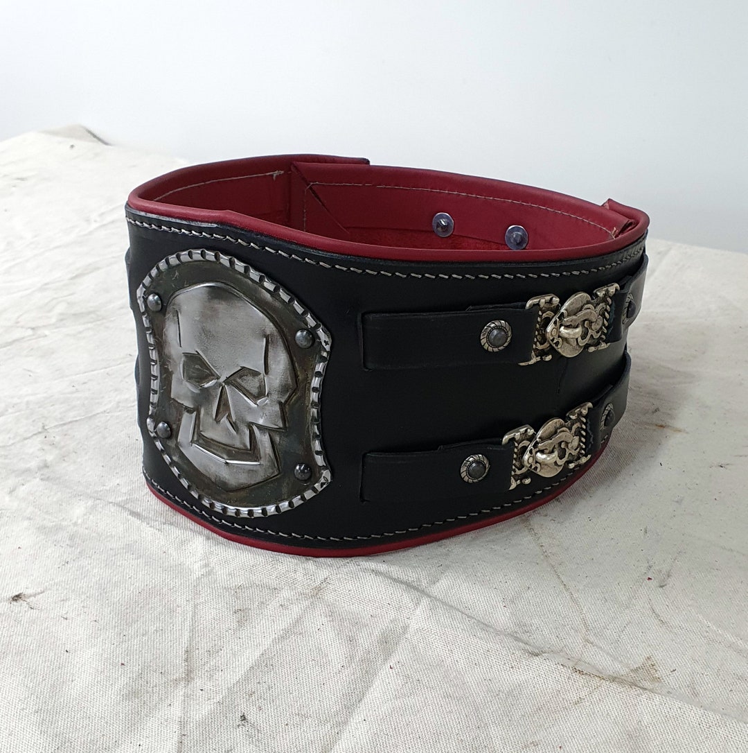 Belt Red Skull Armor Metal for Fantasy Larp Cosplay Theater Film ...
