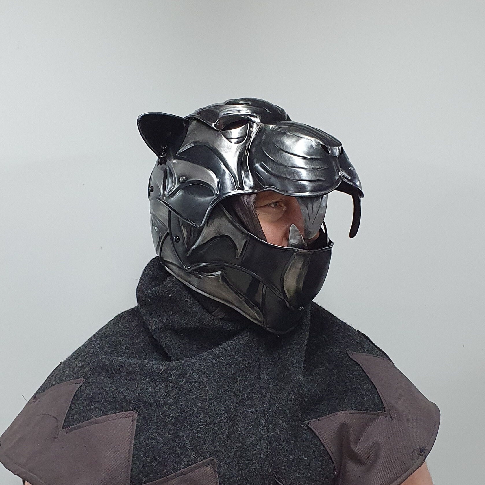 Helmet Tiger Armor Metal Larp Medieval Cosplay Knight Theater Movie ...