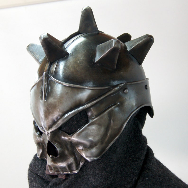 Helmet "punkhead" Skull Armor Metal Larp Medieval Cosplay Knight ...
