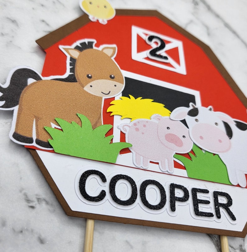 Farm Cake Topper Personalized Farm Cake Topper Cardstock - Etsy