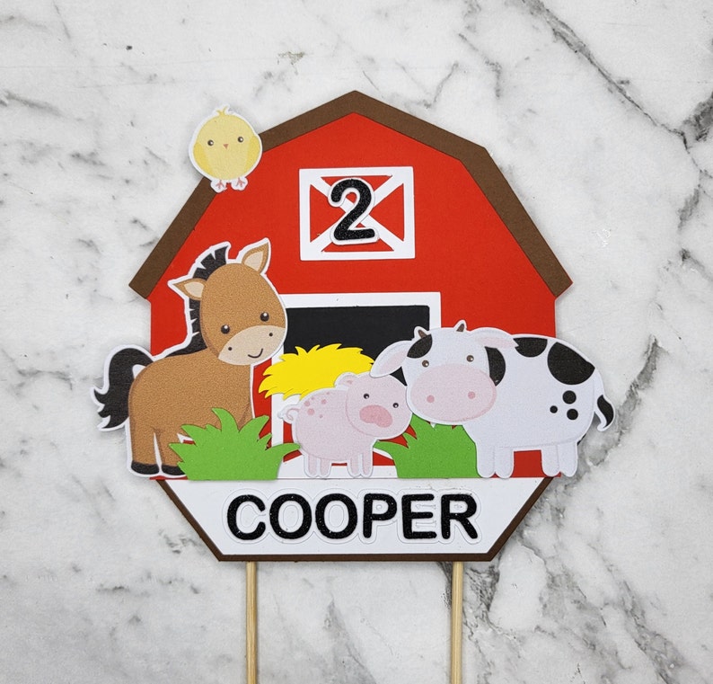 Farm Cake Topper Personalized Farm Cake Topper Cardstock - Etsy