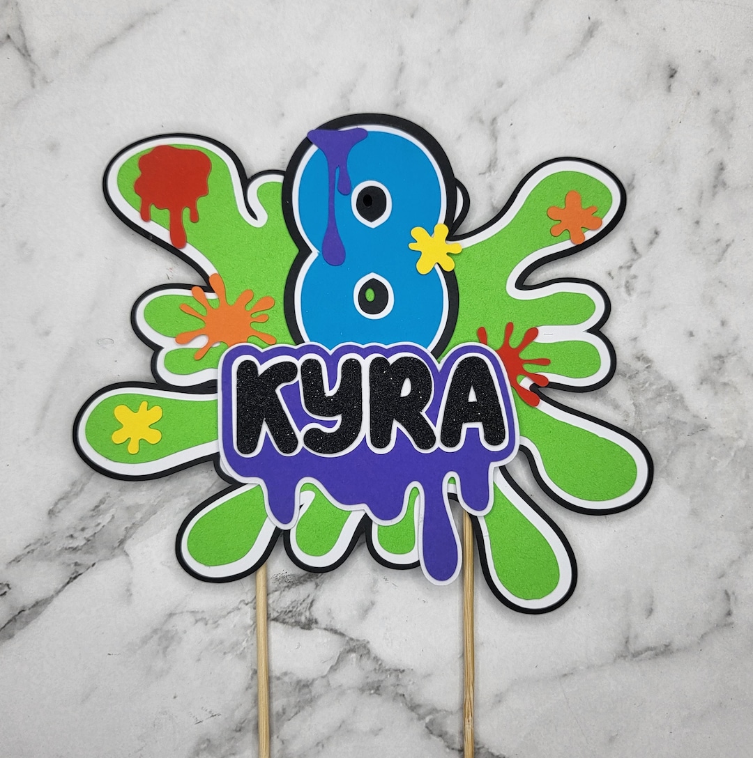 Slime Cake Topper Slime Party Slime Kids Birthday Cake Topper Colourful ...