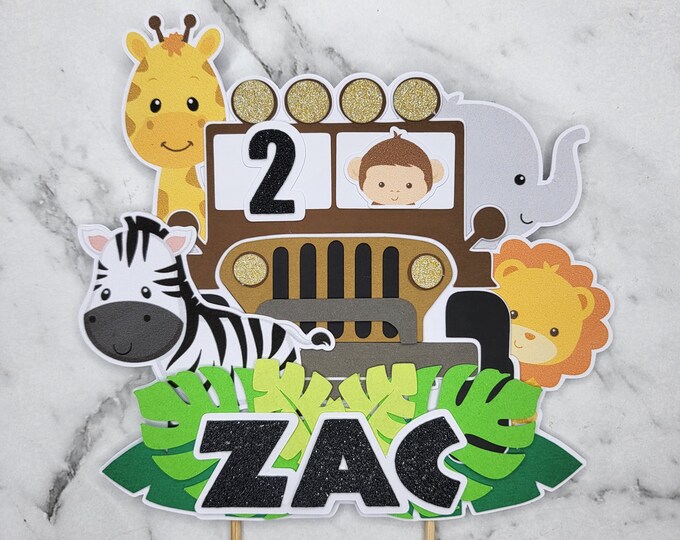 Safari Cake Topper - Safari Party - Cute Cake Topper - Recyclable Cake ...
