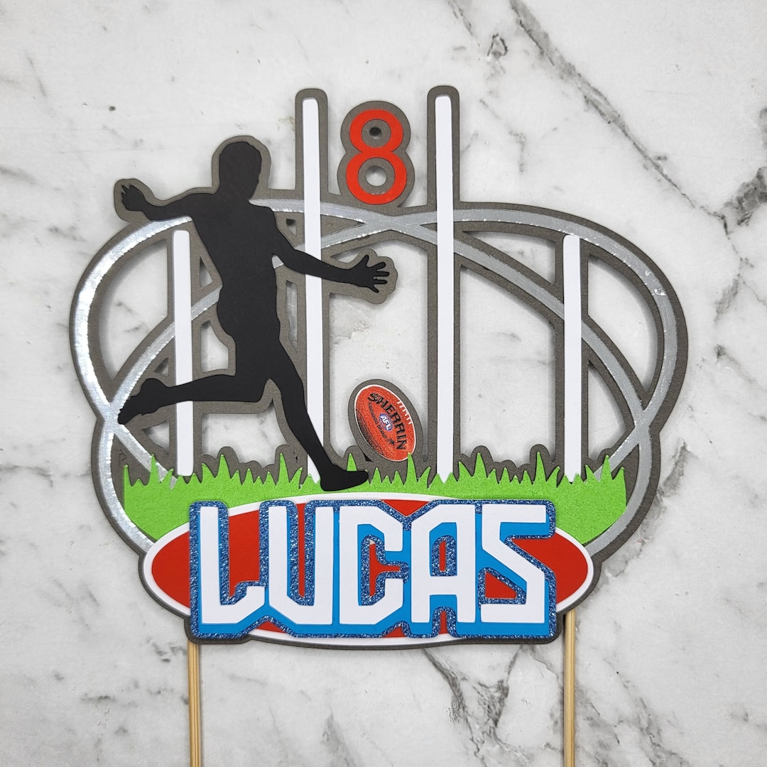 AFL Cake Topper Footy Cake Topper Boys Cake Topper Girls Cake Topper ...