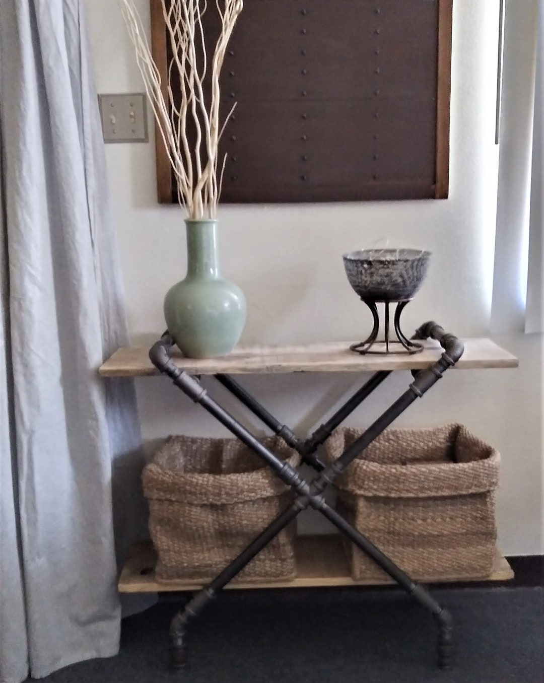 Modern Industrial Console Table - Etsy