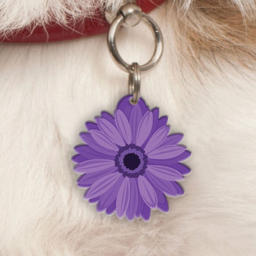 The daisy Tag Hand-stamped Pet Dog Tag Dog ID - Etsy
